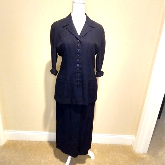 Lois Snyder Dani Max | Skirts | Vintage Dani Max Elegant Navy Blue ...